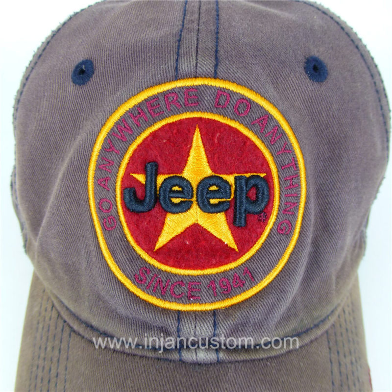 Custom Embroidered Unstructured Washed Dad Hats 6 Panels Style With ...