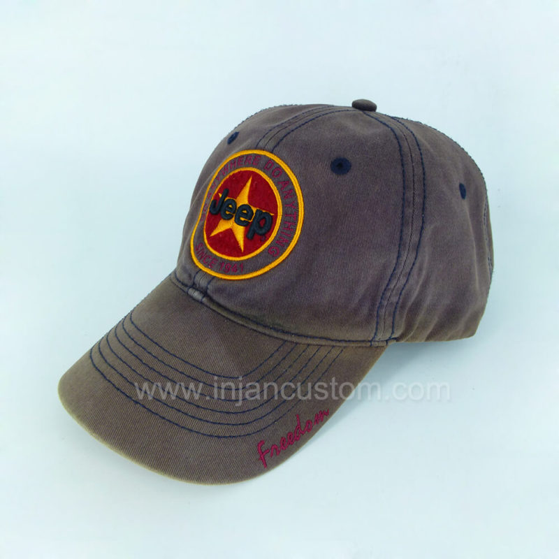 Custom Embroidered Unstructured Washed Dad Hats 6 Panels Style With ...