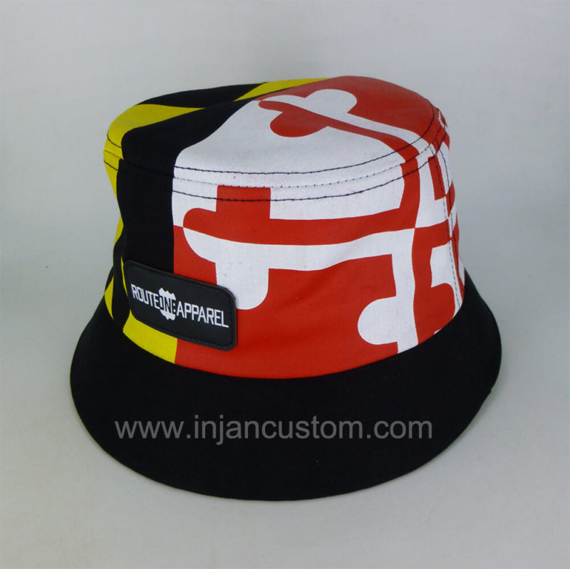 Custom Made Bucket Hats with Printing Design and Leather Patch | Fully ...