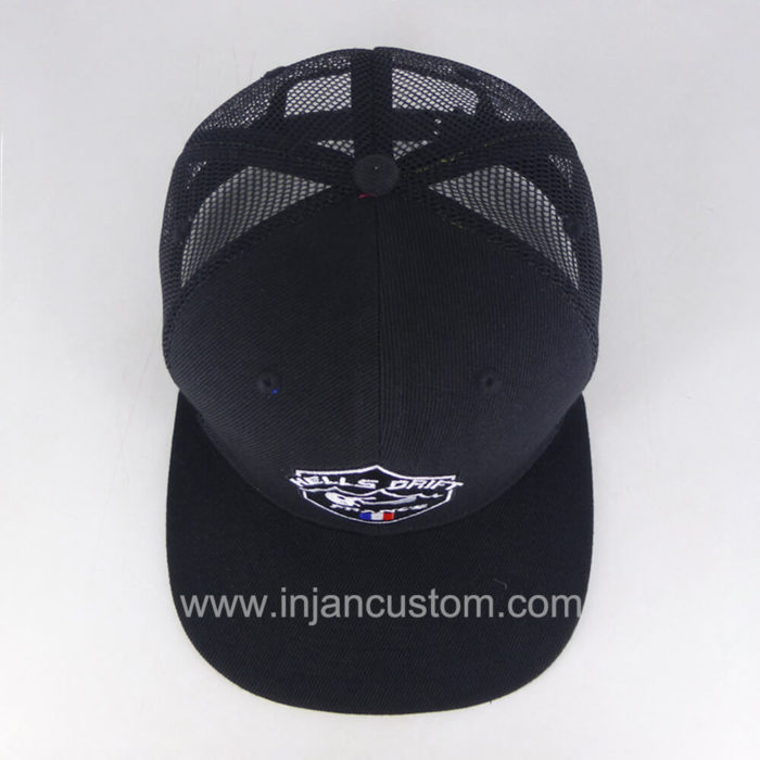 Custom Trucker Snapbacks with Embroidery Flat Brim 6 Panels Style ...