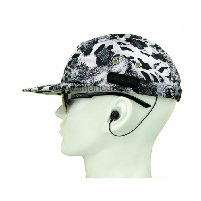 Custom Bluetooth 5 Panels Camper Hats with Allover Leopard Printing ...